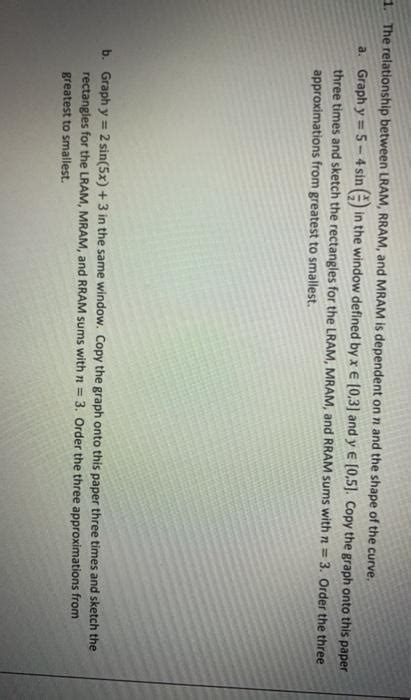 Solved 1 The Relationship Between Lram Rram And Mram Is