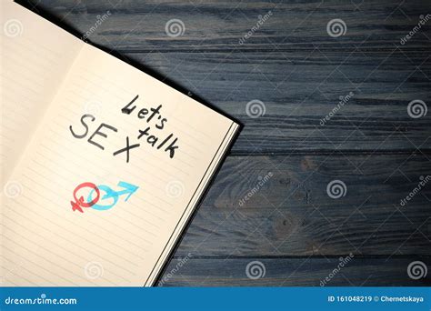 Записная книжка с фразой Let`s Talk Sex и гендерными символами на
