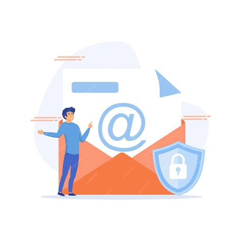 Premium Vector Encryption Of Emails Internet Data Protection Business