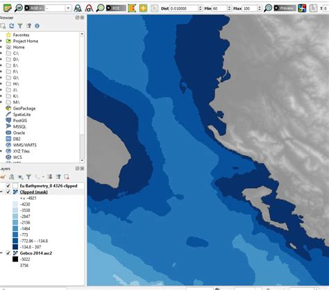 Clip Bathymetry Raster File From Vector Mask Layer Its Not Working In