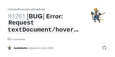 Bug Error `request Textdocumenthover` Failed · Issue 1261