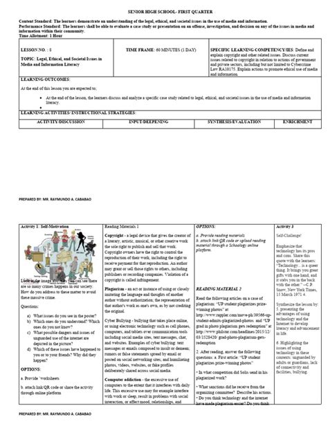 Module 8 Lesson 8 Pdf Plagiarism Social Media