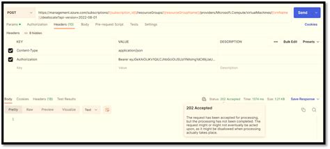 Operations On Virtual Machine Resource Using Azure Rest Api