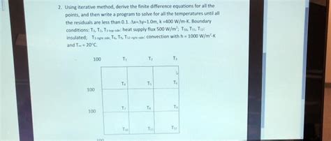 Solved 2 Using Iterative Method Derive The Finite