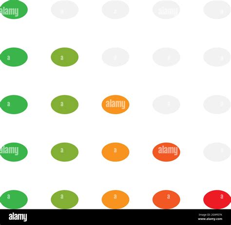 5 Step Simple Progress Level Indicator With Color Code Progression