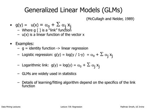 Ppt Ics 278 Data Mining Lectures 7 8 Regression Algorithms Powerpoint Presentation Id6658657