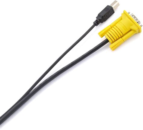 Buy Ikkegol 5 Ft 1 5m Usb 2 0 Kvm Switch Cable 15 Pin Vga Male To Male And Usb A To Usb B