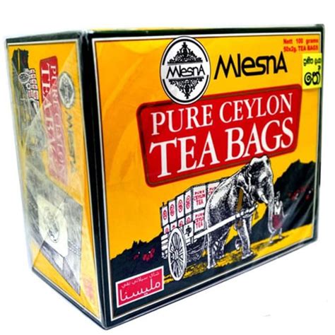 Mlesna Pure Ceylon Tea Bags 100 Pack String And Tag Classic Ceylon