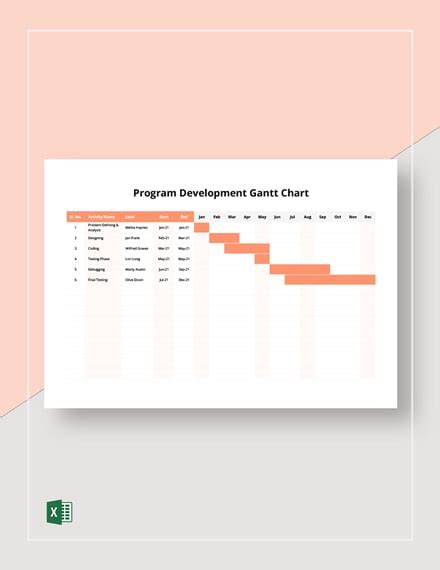 Free Sample Program Gantt Chart Template Excel Template Net
