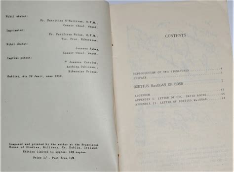 Boetius Macegan Of Ross By Father Canice Mooney O F M Near Fine Soft Cover 1950 1st Edition
