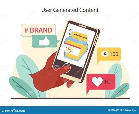 User Generated Content Concept Showcasing Brand Engagement Through Social Media Interactions