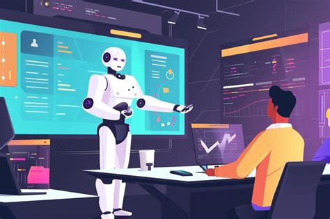 Premium Photo Minimalist Illustration Of Robot Programming