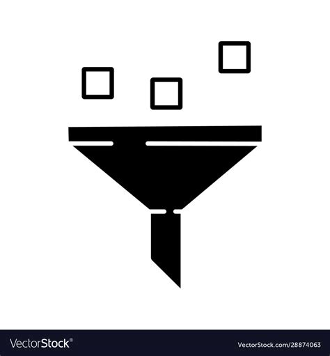 Data Filtering System Glyph Icon Royalty Free Vector Image