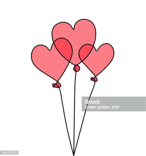 흰색 배경에 줄 그리기로 추상색 공기 풍선 기념일에 대한 스톡 벡터 아트 및 기타 이미지 기념일 낙서 드로잉 로고