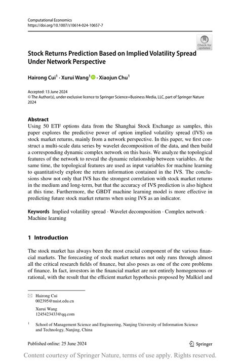 Stock Returns Prediction Based On Implied Volatility Spread Under Network Perspective