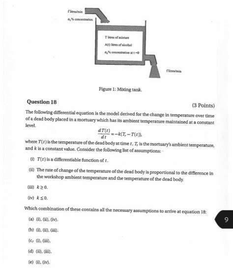 solved question 18 3 points the following differential