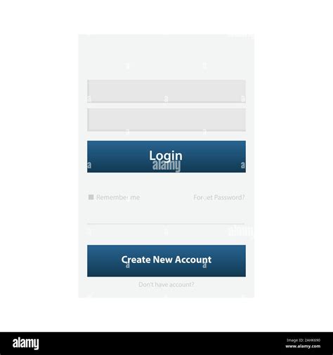Login Screen And Sign In Form Template For Mobile App Or Website Design Ui Ux User Interface