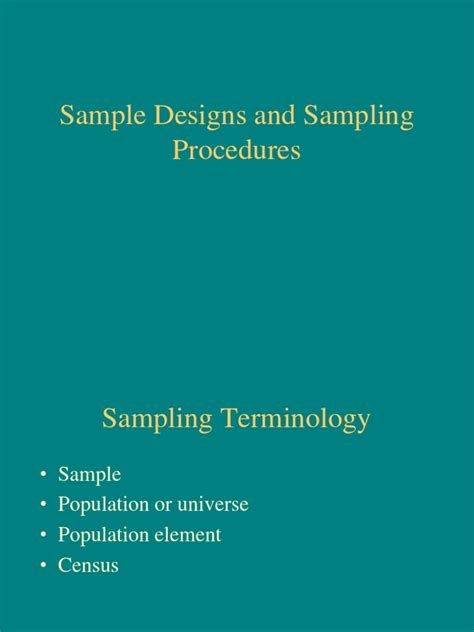 Sample Designs And Sampling Procedures Pdf Sample Size Determination Sampling Statistics