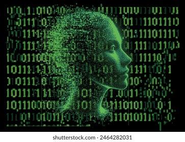 Binary Code D Human Profile On Stock Vector Royalty Free Shutterstock