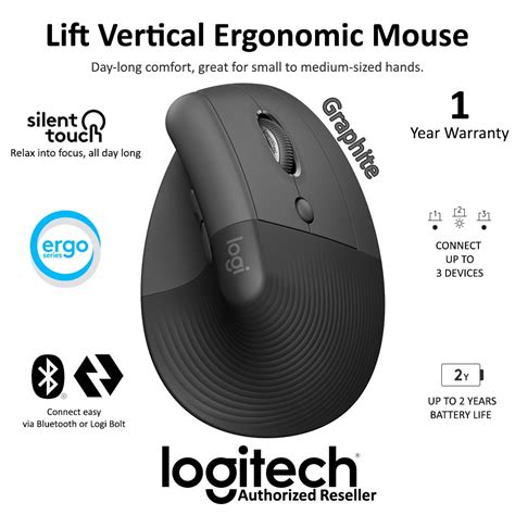 Logitech Lift Vertical Ergonomic Mouse Wireless Bluetooth