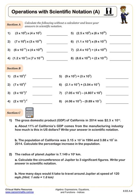 Operations With Scientific Notation Puzzle Worksheets Puzzle