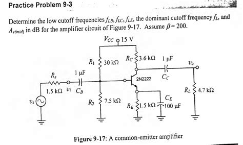 solved determine the low cutoff frequencies flb flc fle the