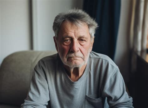 Premium Ai Image Closeup Face Of Serious Male Webcam View At Home