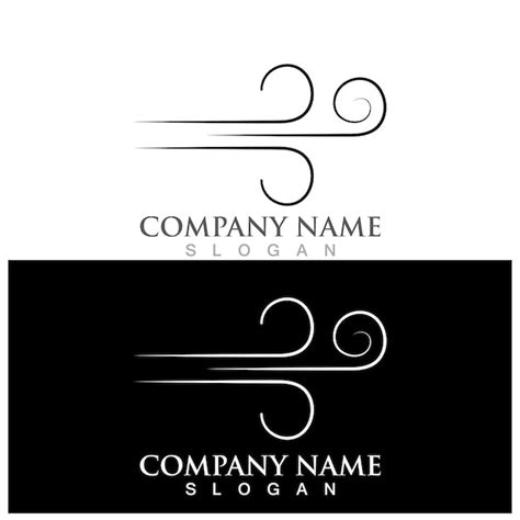 바람 벡터 및 로고 템플릿 프리미엄 벡터