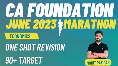 90 Target One Shot Marathon Ca Foundation Economics Mohit Patidar Youtube