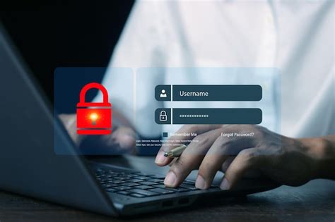 Premium Photo Cyber Security And Security Password Login Online Concept Hands Typing And
