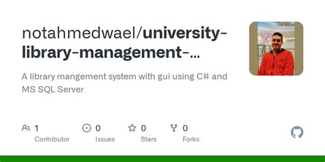 Github Notahmedwael University Library Management System Csharp A Library Mangement System