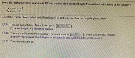 Solved Solve The Following System Analytically If The