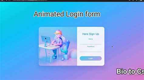 Animated Login Form Using Html Css Loginform Htmlcsswebsite