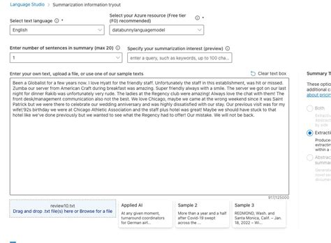 Christopher L On Linkedin Having My Azure Ai Model Extract A Summarization Of Hotel Reviews