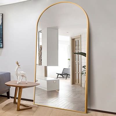 Rhea Arched Full Length Mirror 71x31 Large Floor Mirror With Stand Or Leaning Against Wall