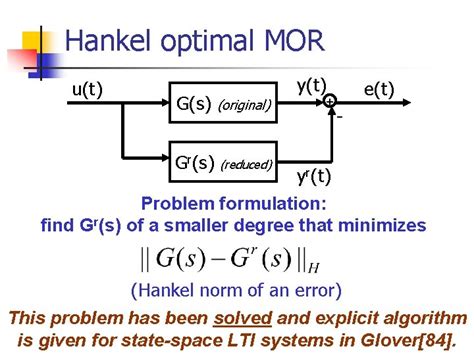 Introduction To The Hankel Based Model Order Reduction