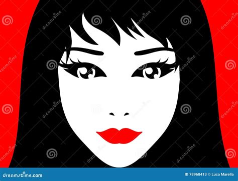 Девушка вектора с красной губной помадой Иллюстрация вектора иллюстрации насчитывающей