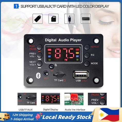 Bluetooth5 0 Mp3 Decoder Board Dc 5v 12v Lossless Car Audio Amplifier Hands Free Car Audio