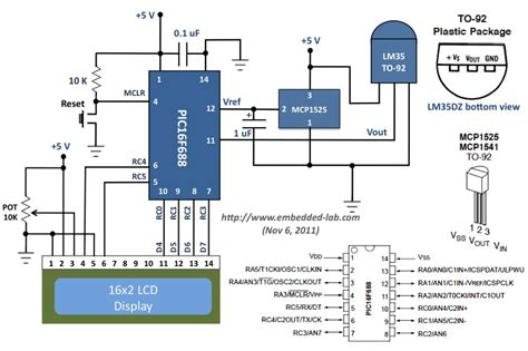 Digital Thermometer Circuit Diagram Using Microcontroller
