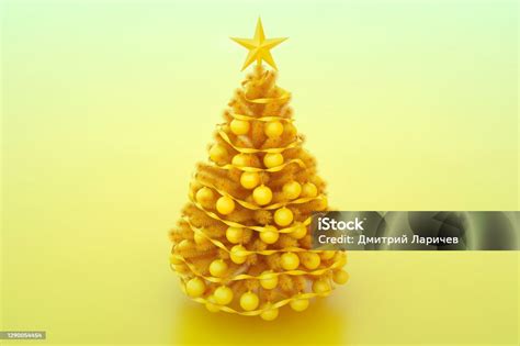 광택 있는 공을 가진 황금 크리스마스 트리 인사말 카드 휴일 디자인에 적합합니다 3d 렌더링 0명에 대한 스톡 사진 및 기타 이미지 Istock