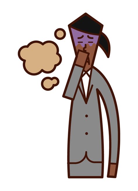 코 냄새를 맡고 코를 억제하는 여성의 일러스트 무료 일러스트 소재집 Kukukeke