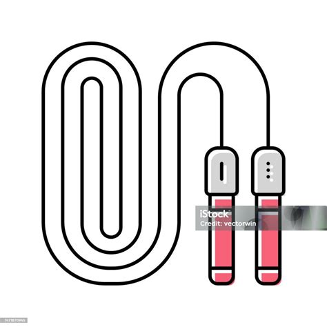 로프 피트니스 스포츠 컬러 아이콘 벡터 일러스트 레이 션 근육에 대한 스톡 벡터 아트 및 기타 이미지 근육 달리기 덤벨