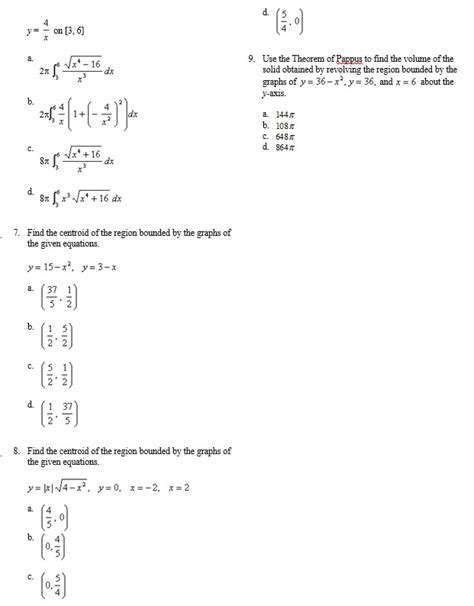 Solved Find The Centroid Of The Region Bounded By The Graphs