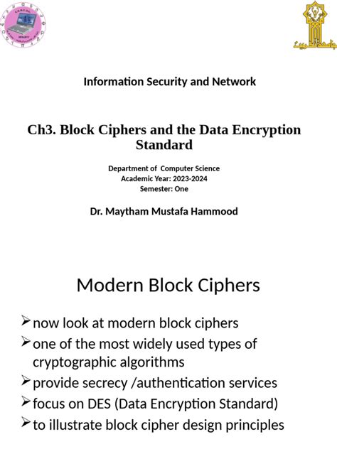 Ch03 Block Ciphers Pdf Cipher Encryption