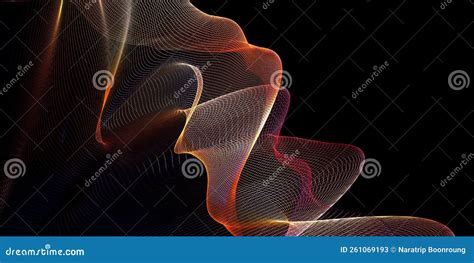 Poly Wire Grid Swaying Mesh Abstract Background Net Of Glitter 3d Illustration Stock