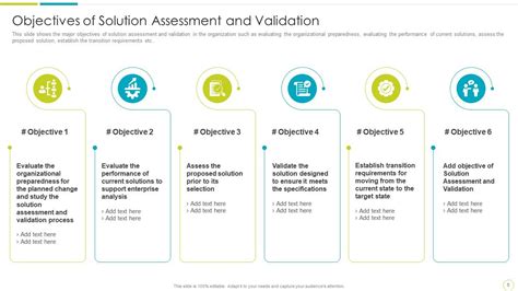 solution assessment and validation to evaluate organisational