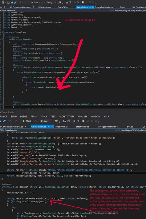 system webexception when sending trade requests steambot