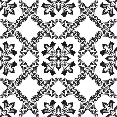 디자인을 위한 다마스크 원활한 꽃 패턴 벡터 일러스트 다마스크 패턴 다마스크 벡터 원활한 비단 Png 일러스트 및 벡터 에 대한 무료 다운로드 Pngtree