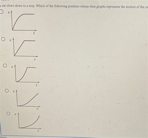 Solved Car Slows Down To A Stop Which Of The Following