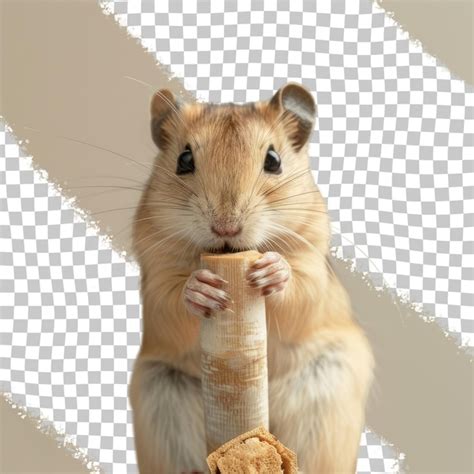 A Mouse With A Piece Of Chocolate In Its Mouth Premium Ai Generated Psd